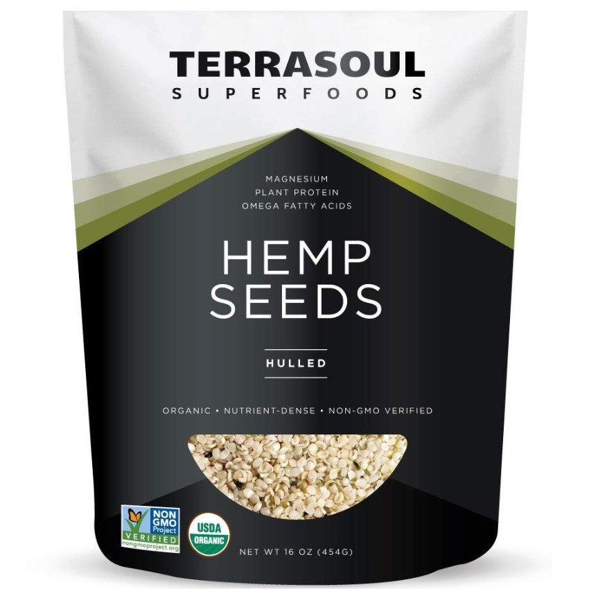 Terrasoul Organic Hemp Seeds – Hulled Plant Protein Superfood, 16oz ...